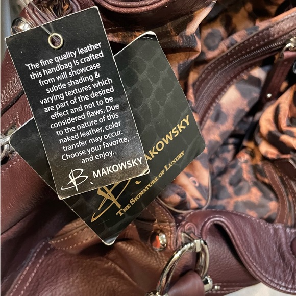 b. makowsky | Bags | Nwt B Makowsky Camille Shopper Bag In Brandy ...